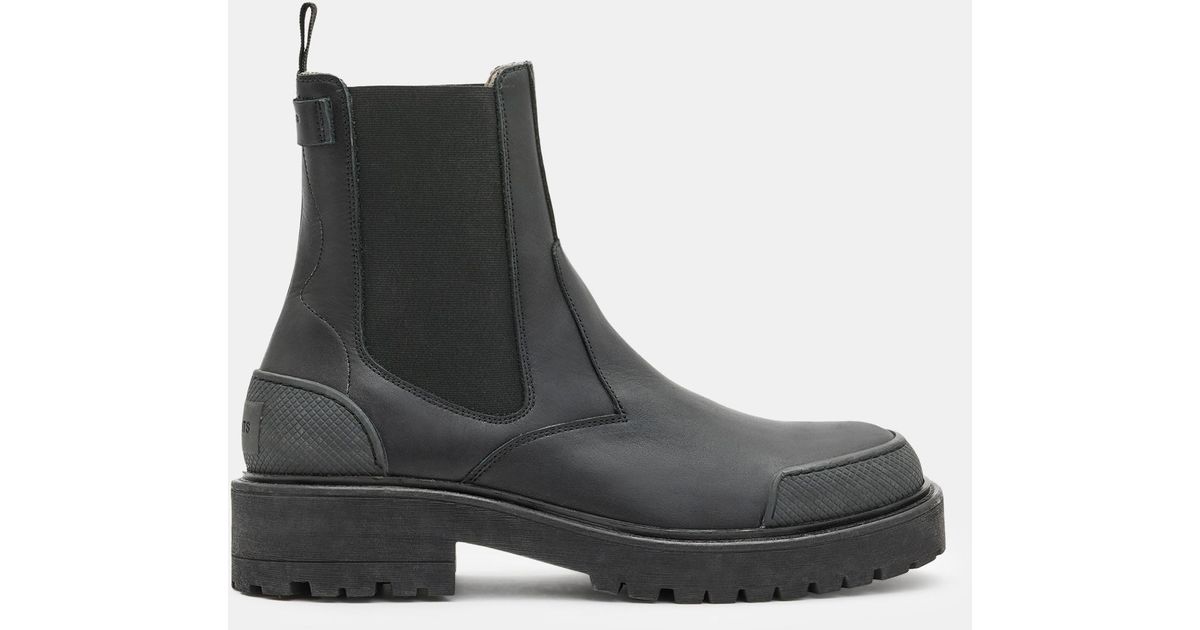 AllSaints Matrix Leather Work Chelsea Boots in Black for Men | Lyst UK