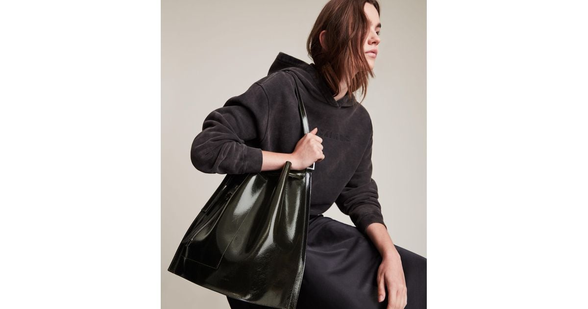 AllSaints Alpha Leather Backpack in Black | Lyst
