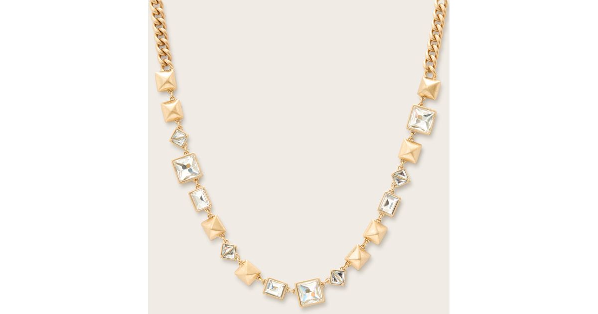 AllSaints Elora Hexagon Chain Necklace in Natural | Lyst