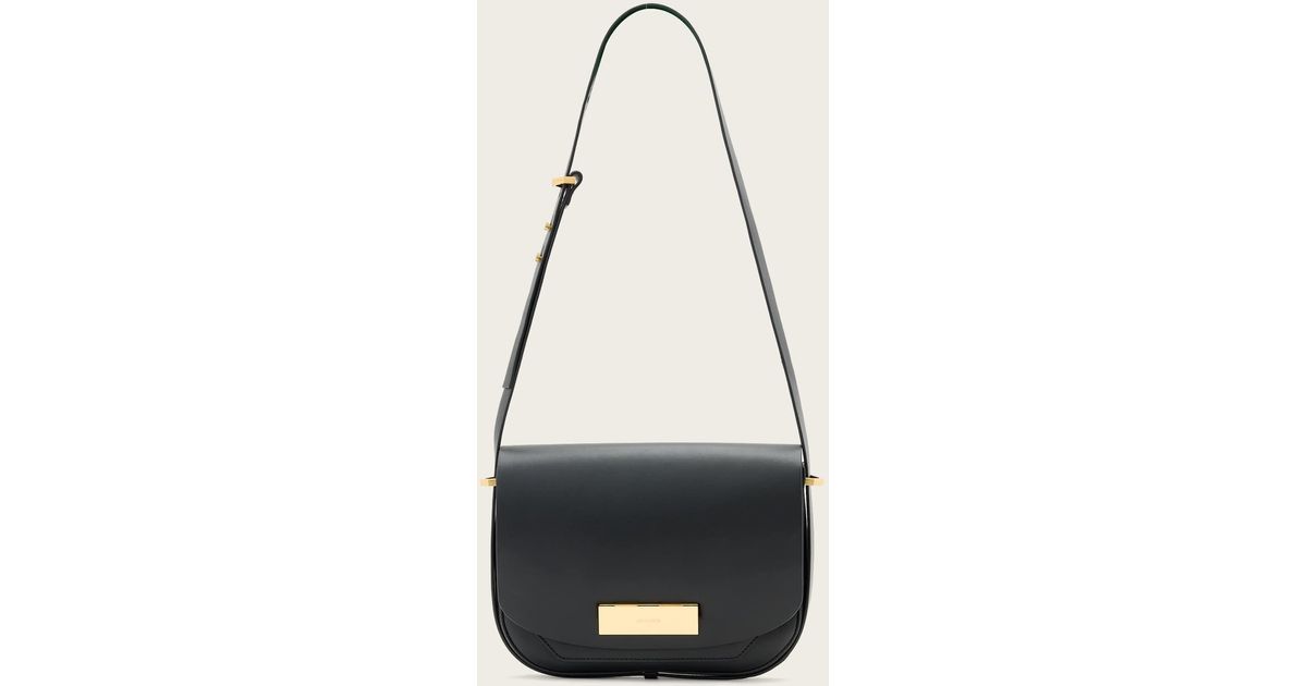 AllSaints Etta Leather Satchel Bag in White | Lyst