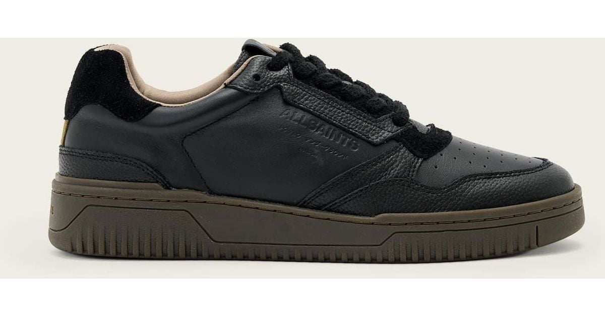 AllSaints Regan Low Top Sneakers in Black for Men | Lyst