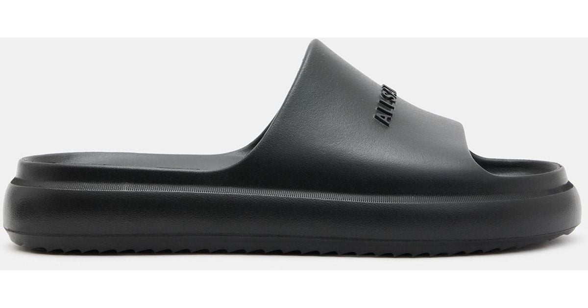 AllSaints Dune Slip On Logo Slides in White for Men | Lyst