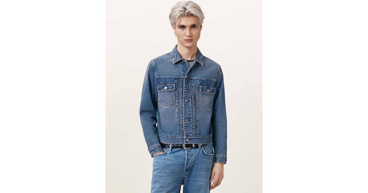 AllSaints Exile Denim Jacket in Blue for Men | Lyst