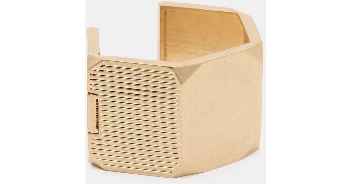 AllSaints Alex Hexagon Hinge Bangle in Natural | Lyst