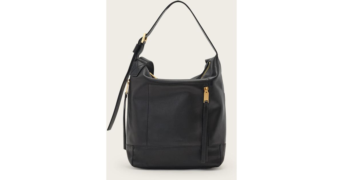 AllSaints Alba Leather Backpack in Black | Lyst