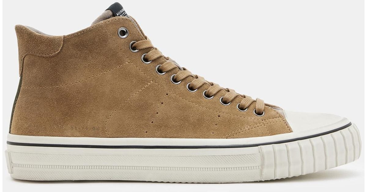 AllSaints Lewis Lace Up Leather High Top Sneakers in White for Men | Lyst