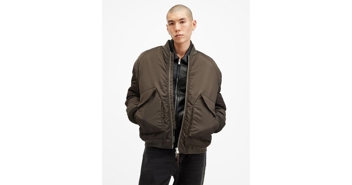 AllSaints Hawk Oversized 2-In-1 Bomber Jacket,, Dull Khaki in Brown for ...