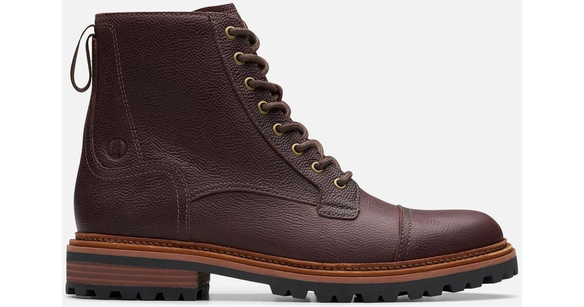 Clarks Clarkridge Hi Grained Leather Boots in Brown for Men | Lyst UK