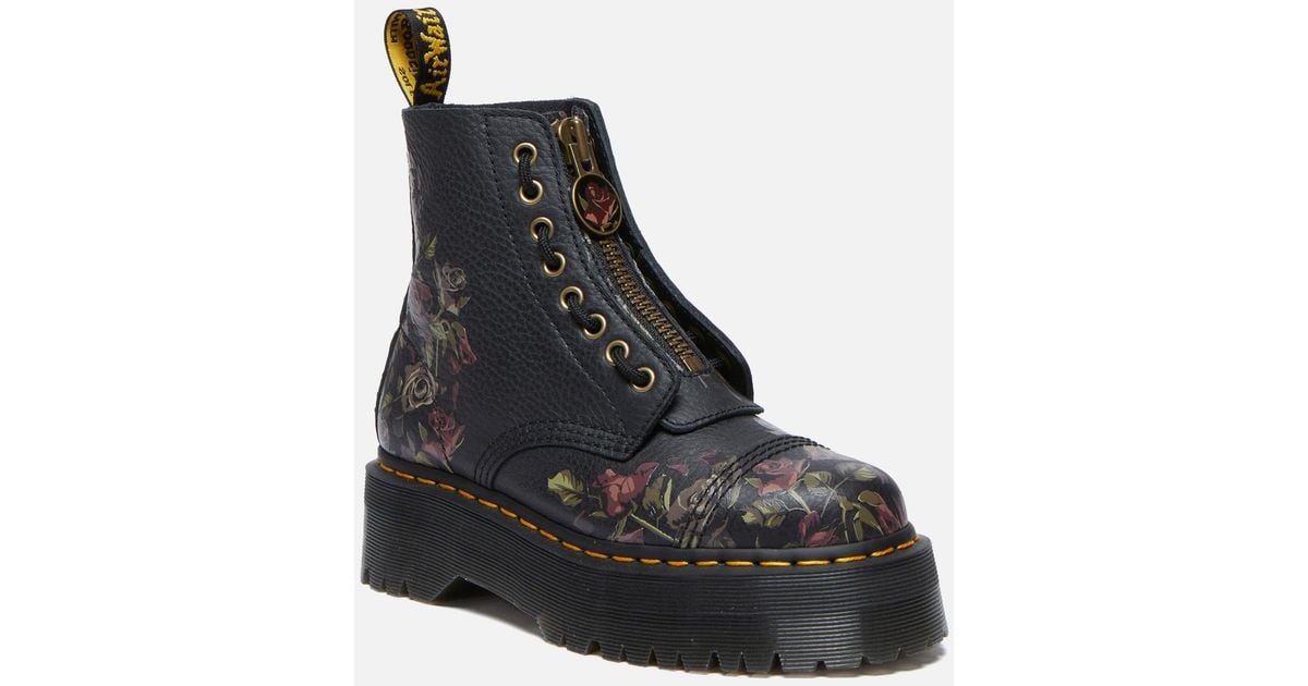 Dr. Martens Sinclair Decayed Roses Leather Boots in Black | Lyst
