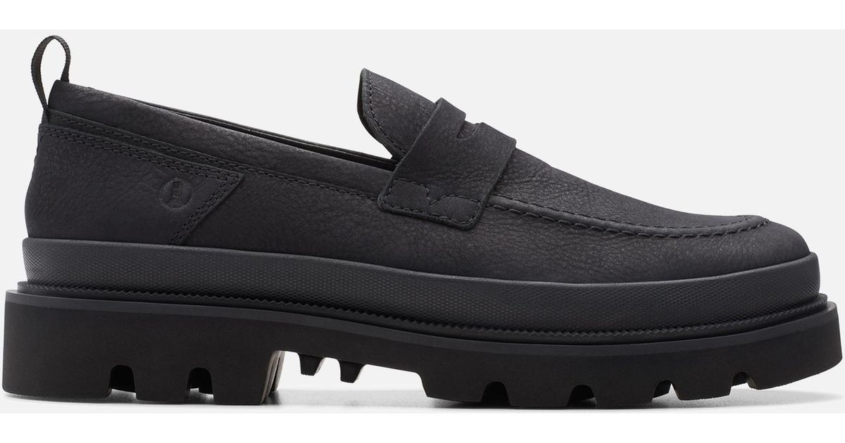 Clarks Badell Step Nubuck Loafers in Black for Men | Lyst UK