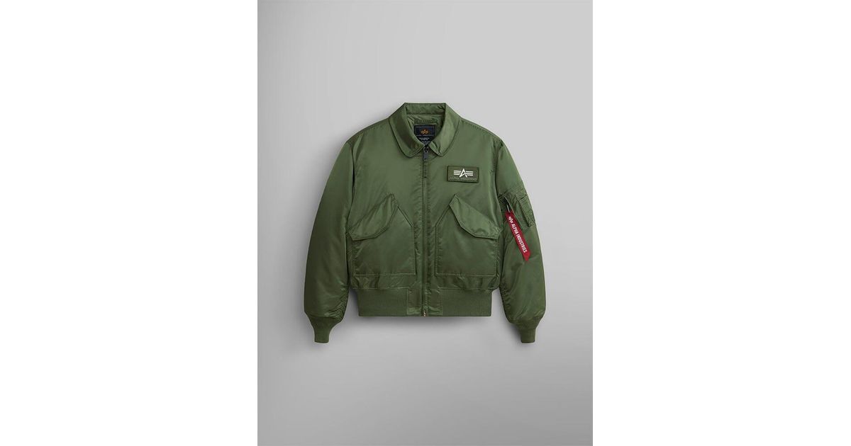 Alpha Industries Cwu 45/p Bomber Jacket (heritage) in Green | Lyst