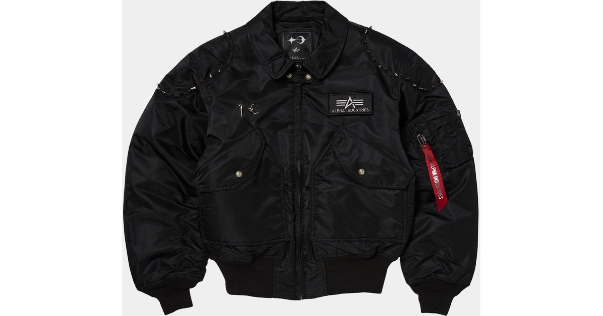Alpha Industries Thug Club X Alpha Cwu 45/p Studded Jacket in Black for ...
