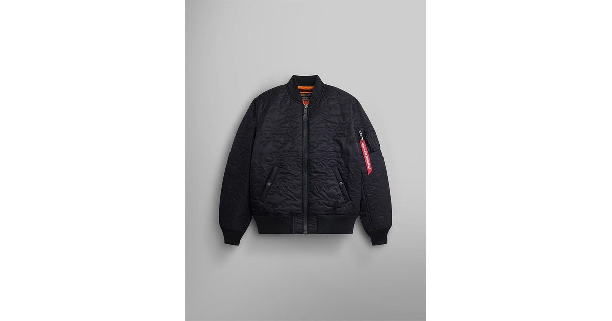 Alpha Industries / FW24-DROP2-RECN Camo Quilted Ma-1 Bomber Jacket Black in Blue for Men | Lyst