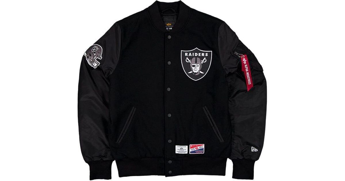 KTZ Las Vegas Raiders X Alpha X Ma-1 Bomber Jacket in Black for Men | Lyst