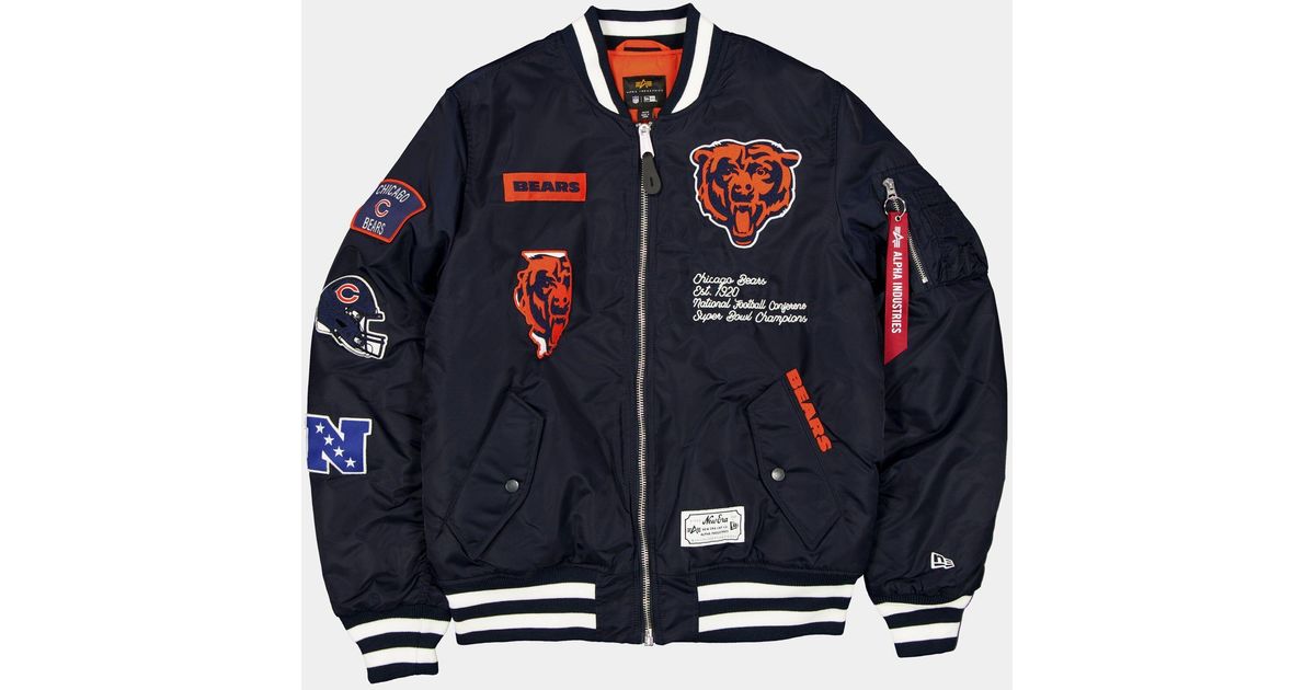 Alpha Industries Chicago Bears X Alpha X New Era Ma-1 Bomber Jacket in ...