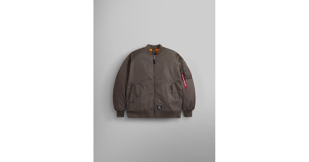 Alpha Industries Women's Oversized Ma-1 Mod Bomber Jacket in Gray | Lyst