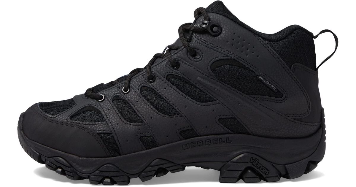Merrell Moab 3 Tactical Mid Waterproof Military Boot in Black for Men ...