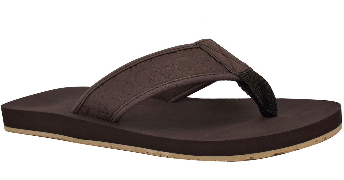 Guess Dubbz Flip-flop in Brown for Men | Lyst