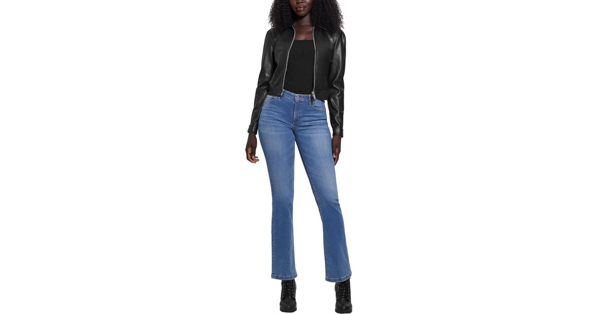 Guess S Fancy Zipped Faux Leather Jacket in Black | Lyst