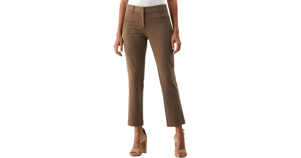 Rafaella Straight Leg Ankle Pant With Slimming Panel in Natural | Lyst