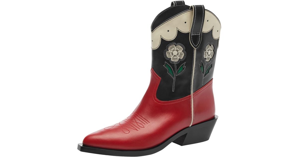 COACH Cw956 Bk/rd6 B Aria Lthr Cowboy Black/red 6 B | Lyst