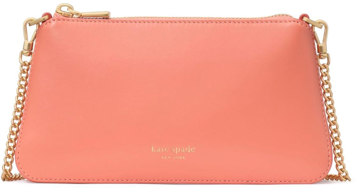 Kate Spade Grace Fine Grain Leather Pochette in Pink | Lyst