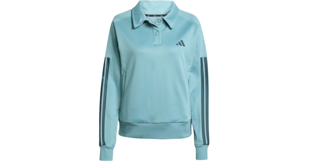 adidas Iconic 3-stripes Snap Track Top in Blue | Lyst
