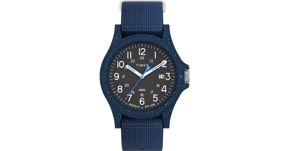 Timex Blue Strap Black Dial Blue for Men | Lyst