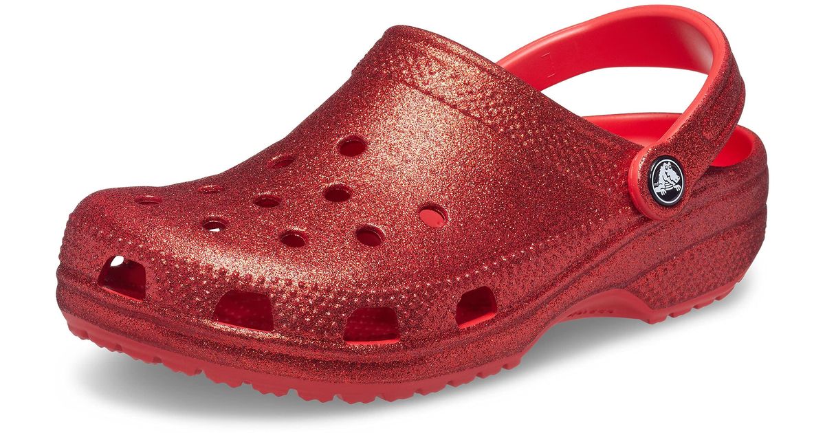 Crocs™ Adult Classic Sparkly Clog in Red | Lyst
