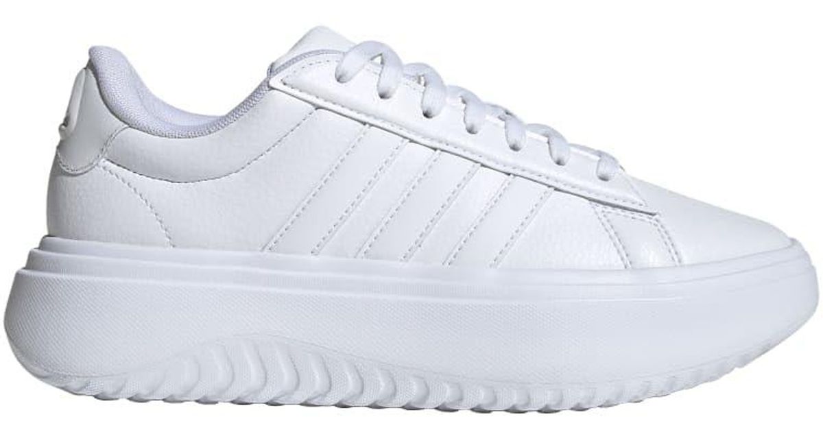 adidas Grand Court Platform Sneaker in White | Lyst