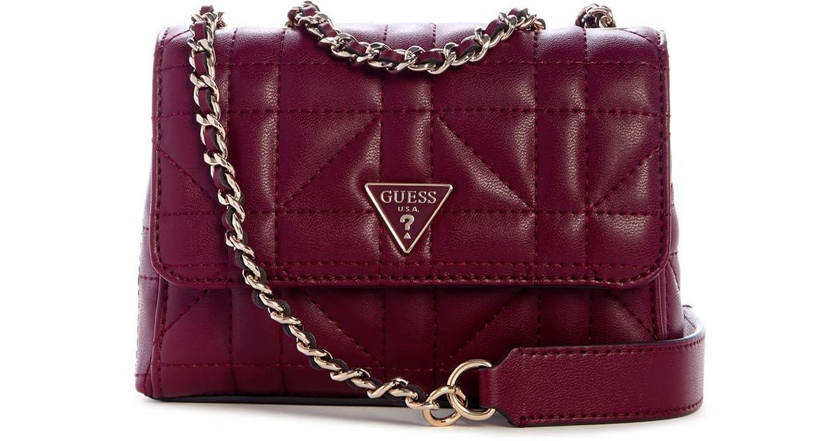 Guess Edita Mini Convertible Crossbody Flap in Purple | Lyst UK