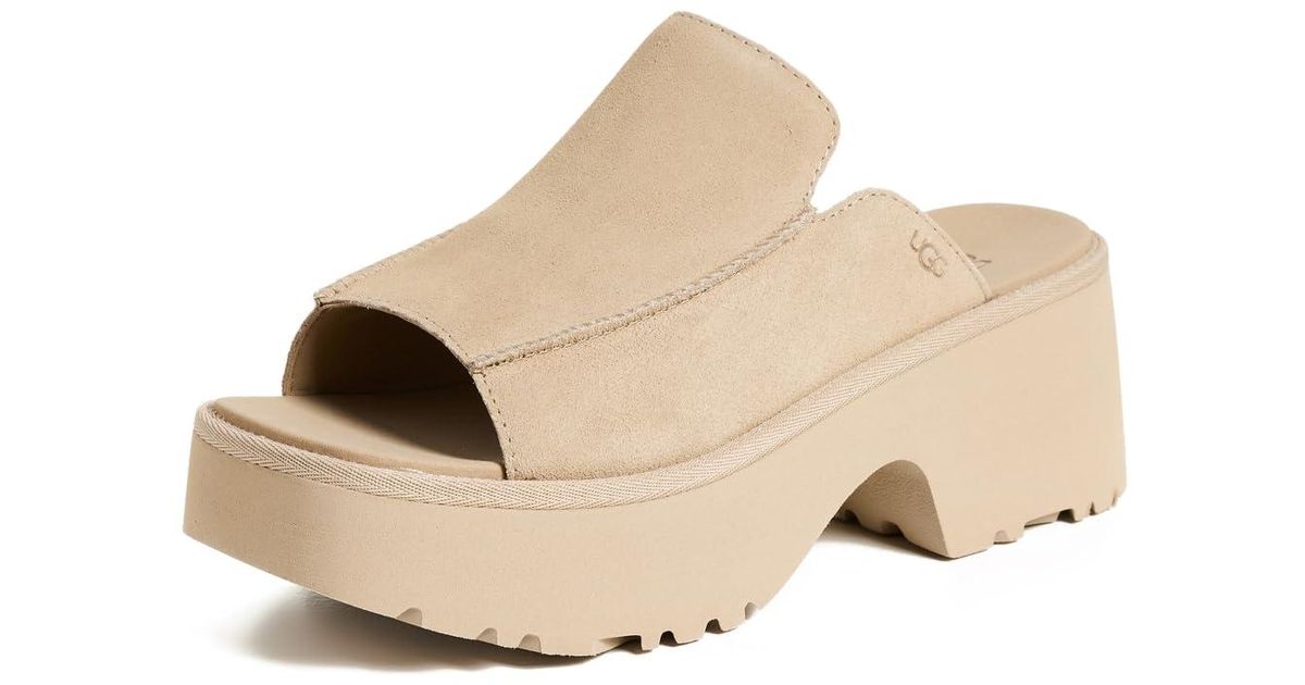 UGG New Heights Slides in Natural | Lyst