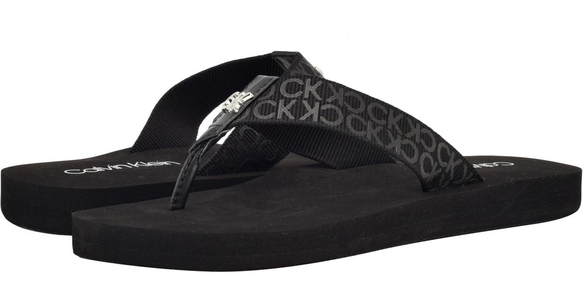 Calvin Klein Caluha Flip-flop in Black | Lyst
