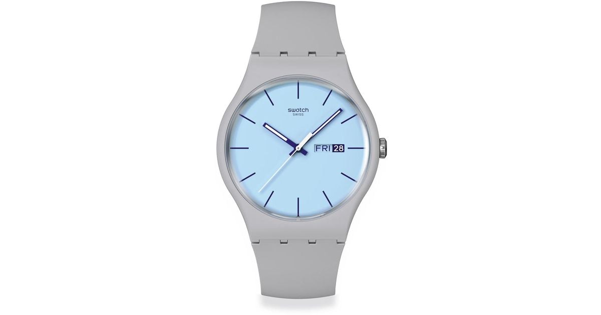 Swatch New Gent Biosourced Watch Casual Plastic Grey Quartz Waterproof ...