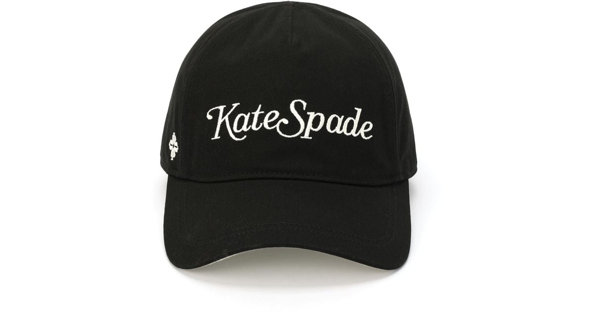 Kate Spade Magazine Script Baseball Cap in Black | Lyst