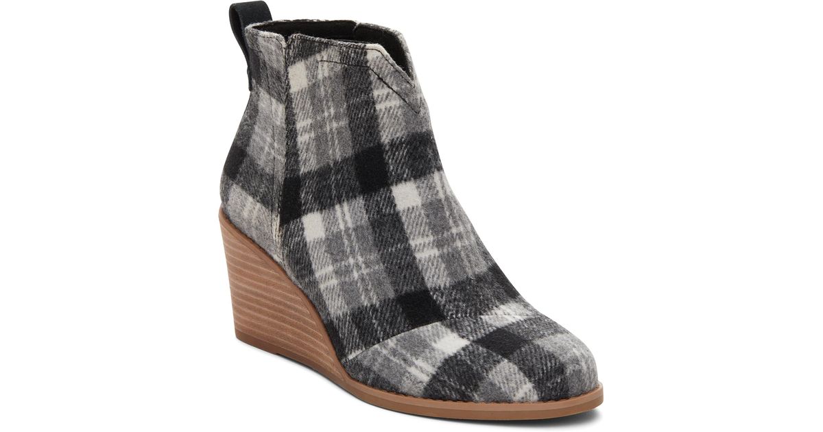 TOMS Clare Wedge Boot in Black | Lyst