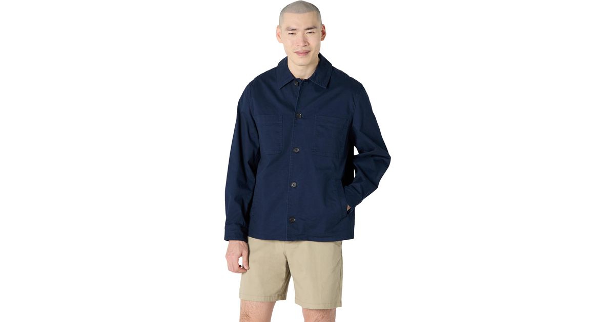 Amazon Essentials Relaxed-fit Stretch Cotton Utility Jacket in Blue for ...