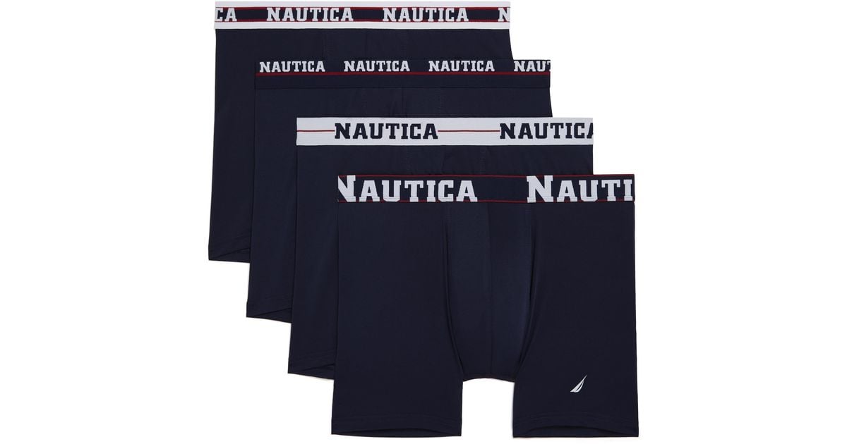 Nautica 4 Pack Limited Edition Micro Stretch Boxer Briefs in Blue for ...