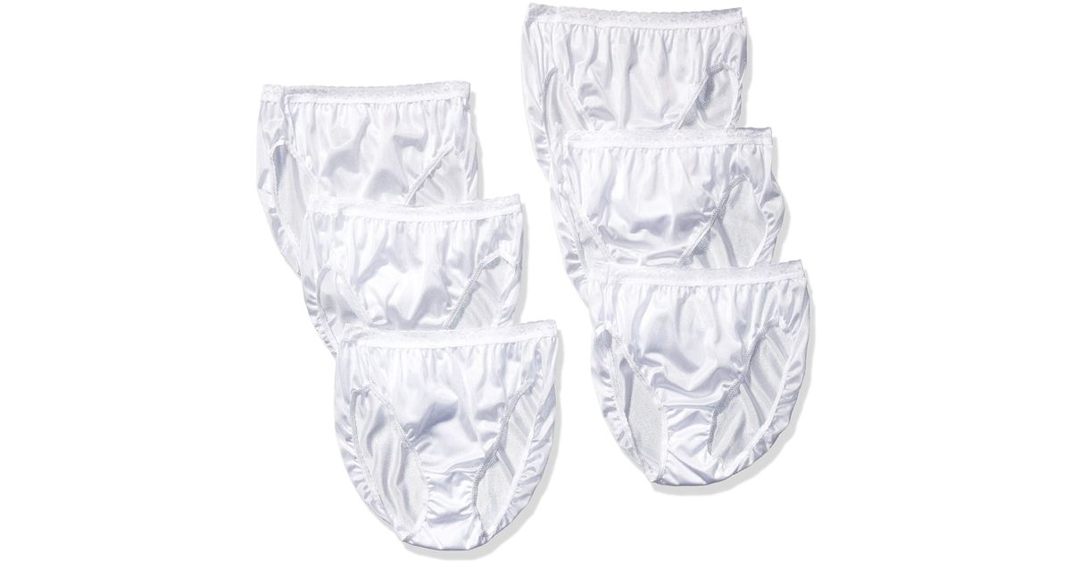 Hanes 6 Pack Nylon Hi Cut Panties In White Lyst