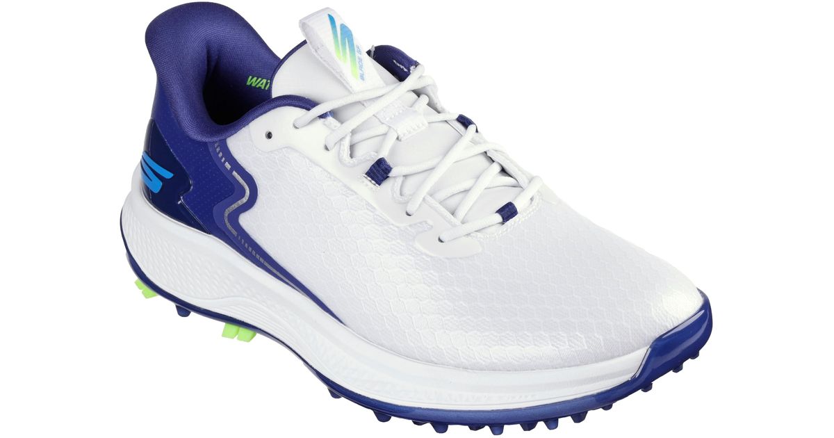 Skechers Blade Spikeless Waterproof Golf Shoe White/navy/blue for Men ...