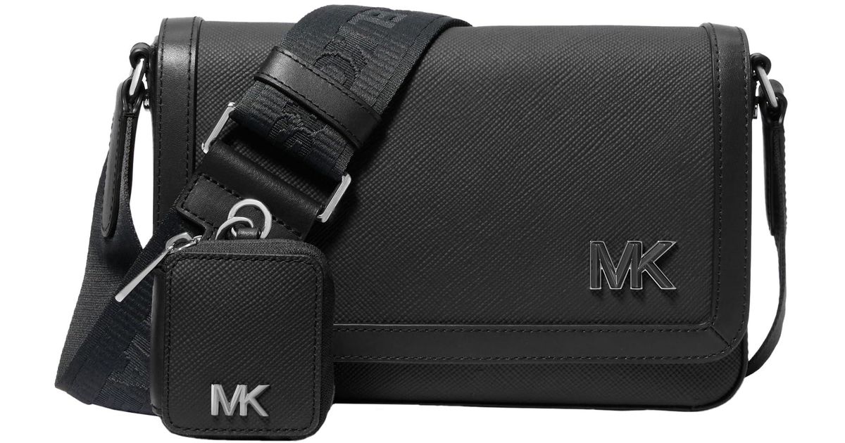 Michael Kors Edison Mini Flap Crossbody Bag With Pouch in Black | Lyst