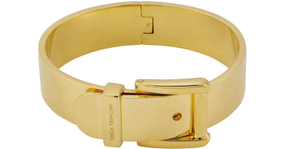 Michael Kors 14k Gold Colby Buckle Bangle Bracelet in Metallic | Lyst