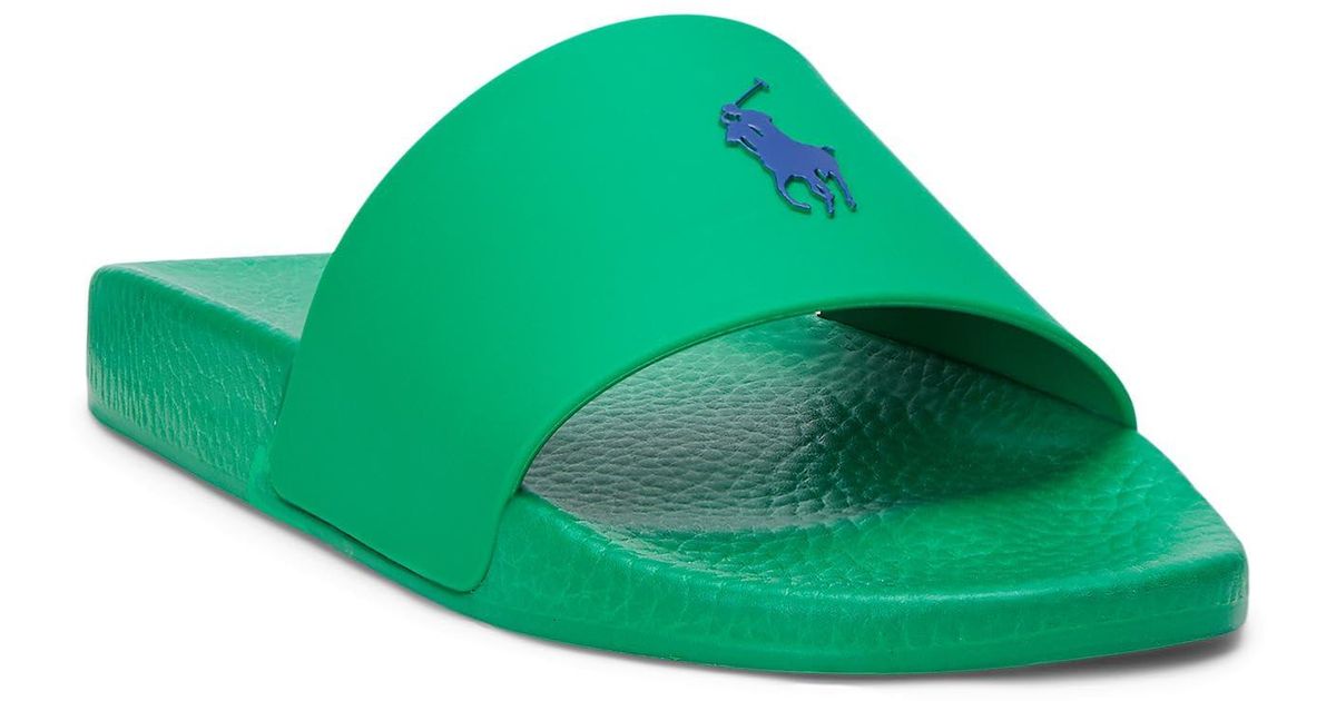 Polo Ralph Lauren Signature Pony Slide in Green for Men | Lyst
