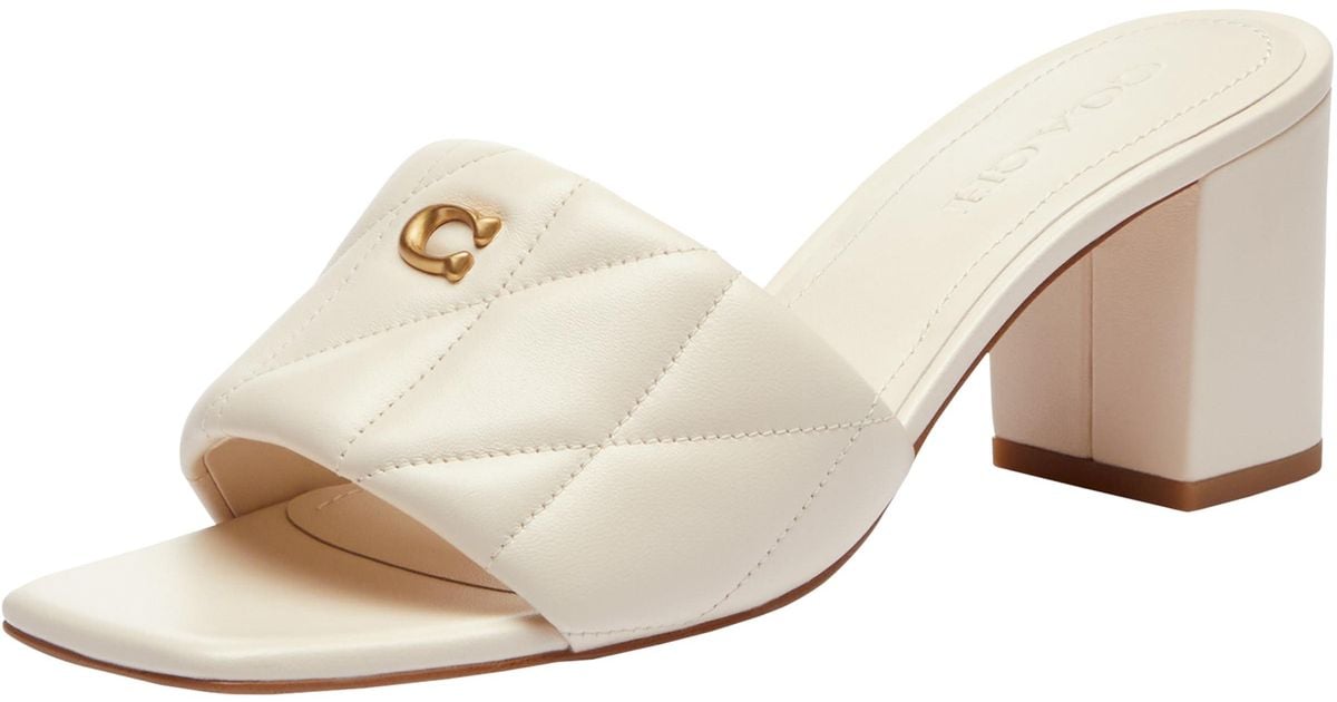 COACH Holly Block Heel Sandal Platform in Natural | Lyst