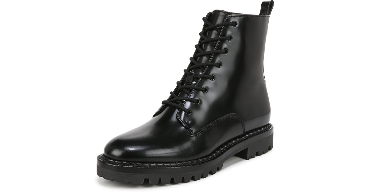 Vince S Cabria Lug Sole Combat Boot Ankle Boot Black Leather 6.5 M | Lyst