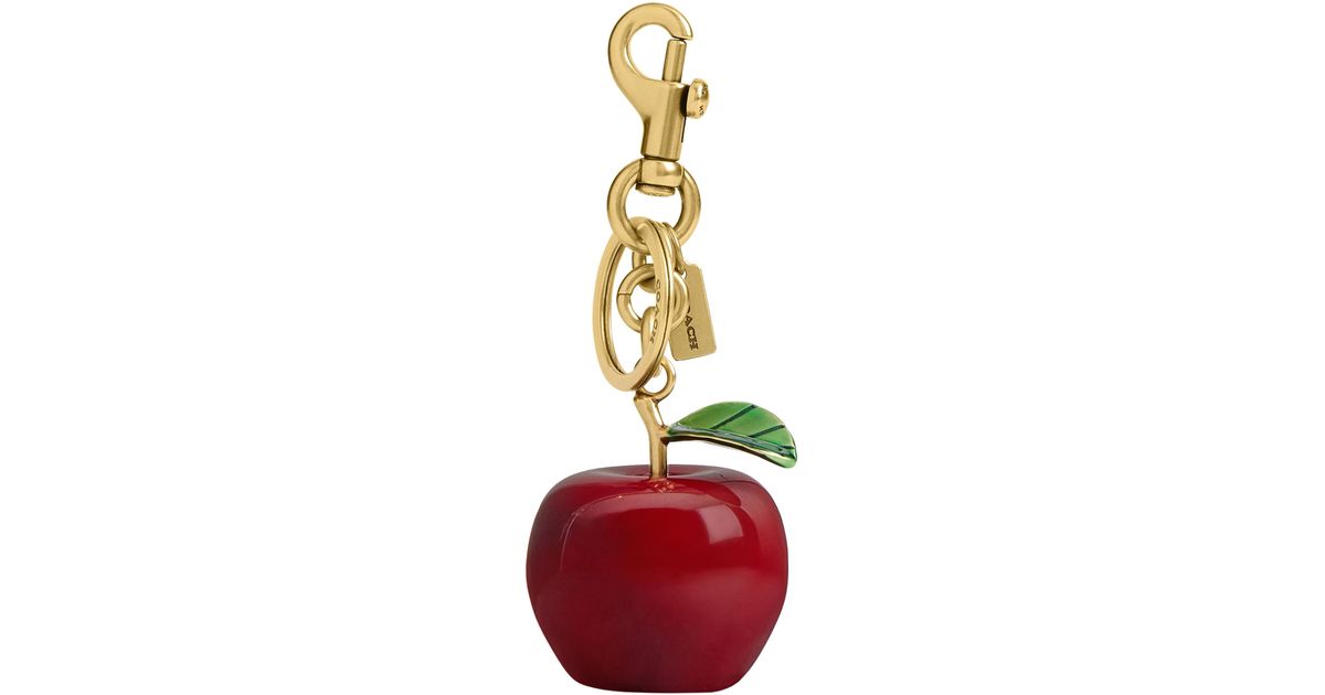 COACH Small Apple Bag Charm in Red | Lyst