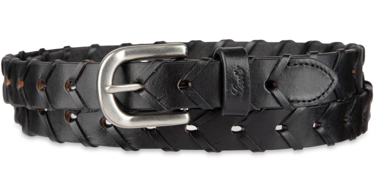 Levi's Fully Adjustable Skinny Leather Braid Belt in Black | Lyst