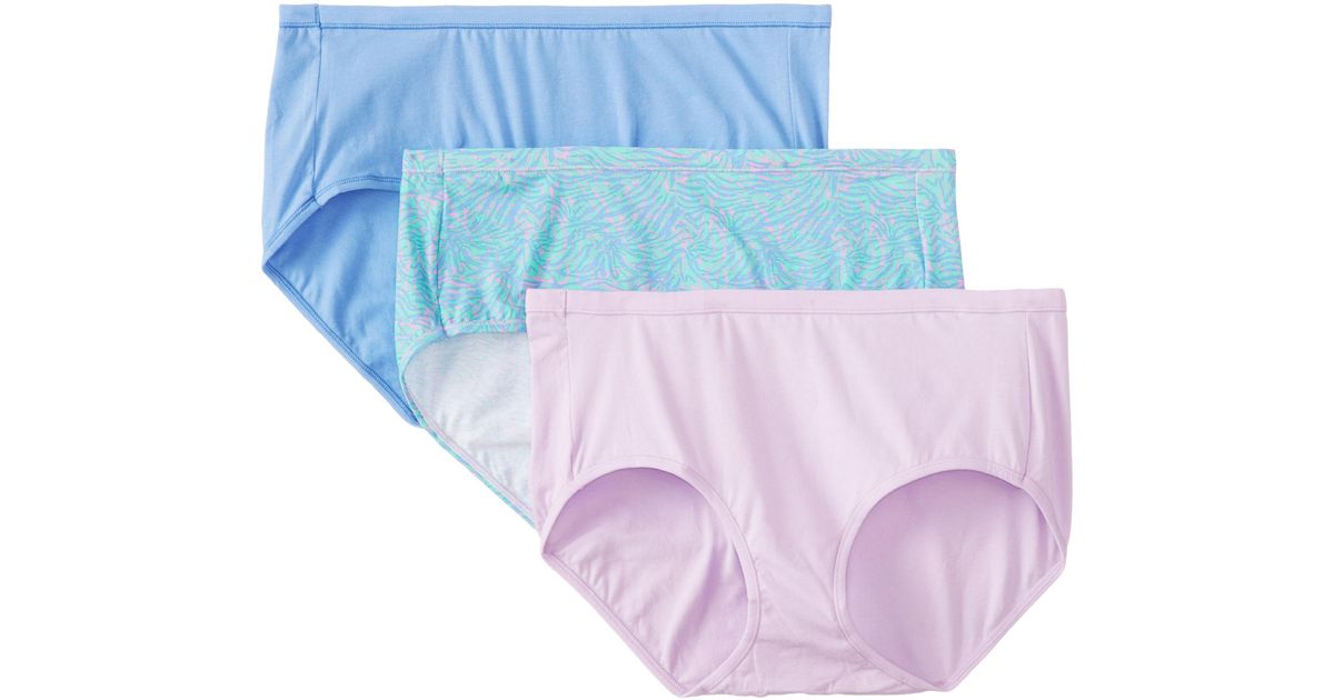Hanes 3 Pack Comfortsoft Cotton Stretch Low Rise Brief In Blue Lyst