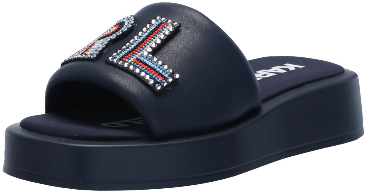 Karl Lagerfeld Paris Opal-platform Slide Sandal in Blue | Lyst