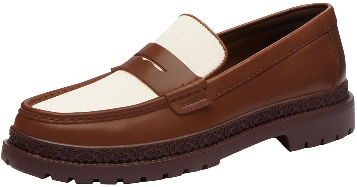 COACH Cooper Canvas Loafer in Brown for Men | Lyst